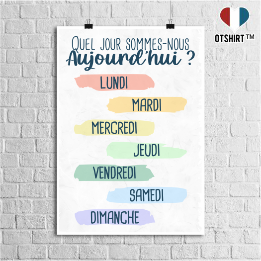 Affiche Des Jours De La Semaine Jours De La Semaine Affiche éducative